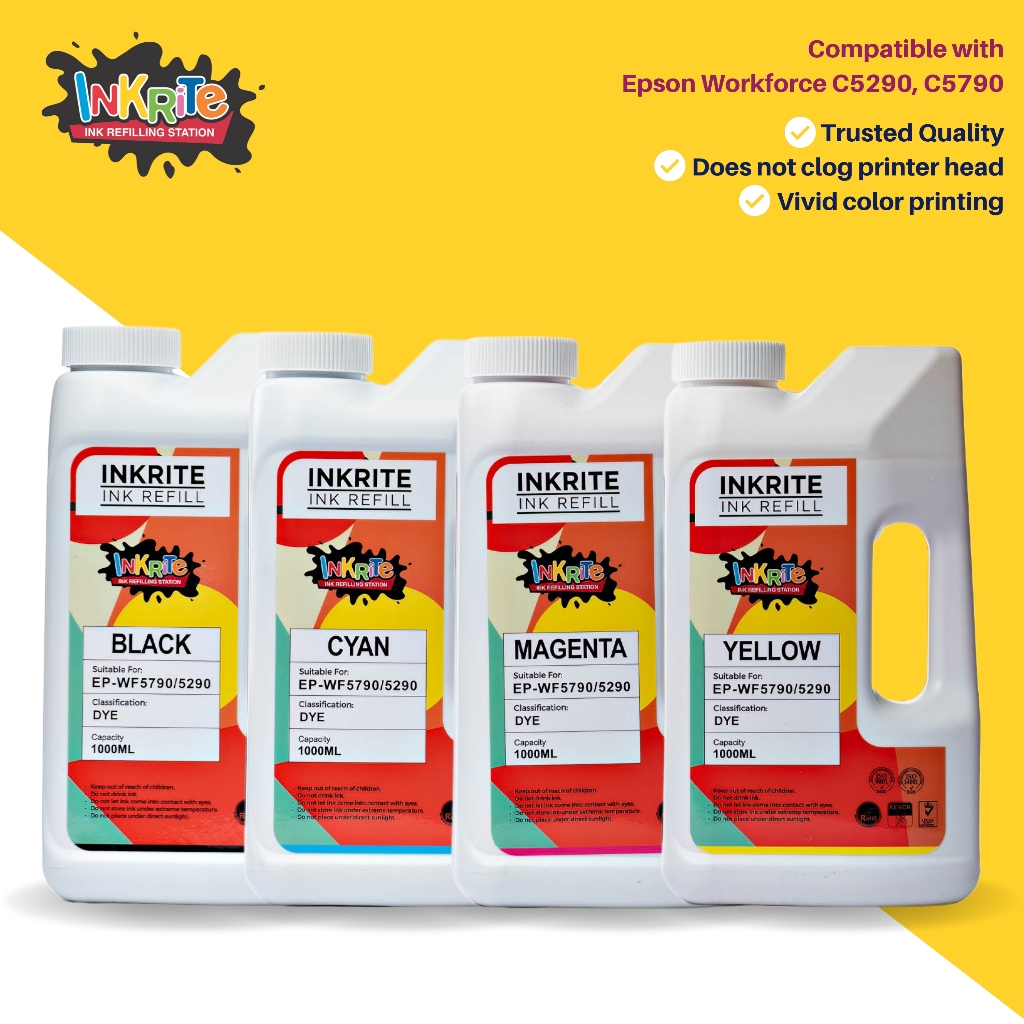 Inkrite Ink for Epson WorkForce WF-C5790 WF-C5290, 1000 ml | Shopee ...