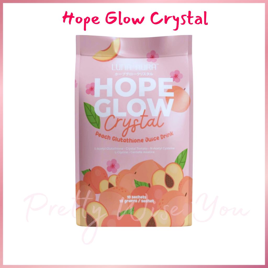 Hope Glow Crystal Peach Glutathione Drink 10 sachets by Luna Aura ...
