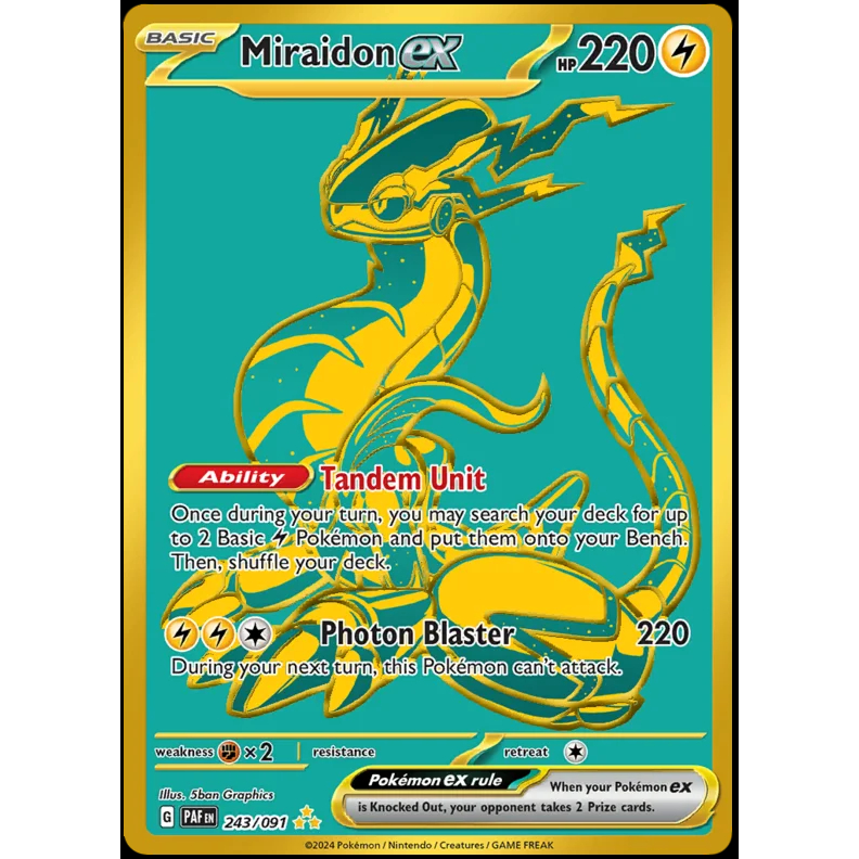 Paldean Fates | Miraidon EX (#243) Hyper Rare | Pokémon TCG | Shopee ...