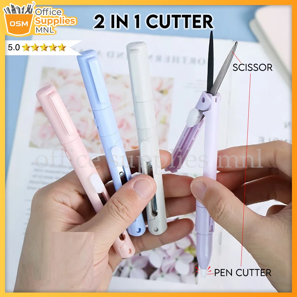 2in1 Craft Scissor Pen Cutter Sharp | Multi-function & Foldable| Blade ...