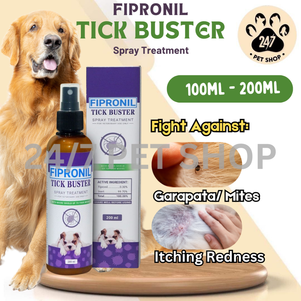 100ml 200ml Tick Buster Fipronil Spray Treatment Anti Fleas Ticks Pet ...