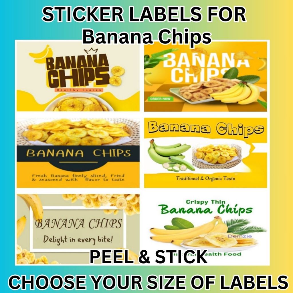 BANANA CHIPS STICKER LABELS | PEEL & STICK (GLOSSY STICKERS) | Shopee ...