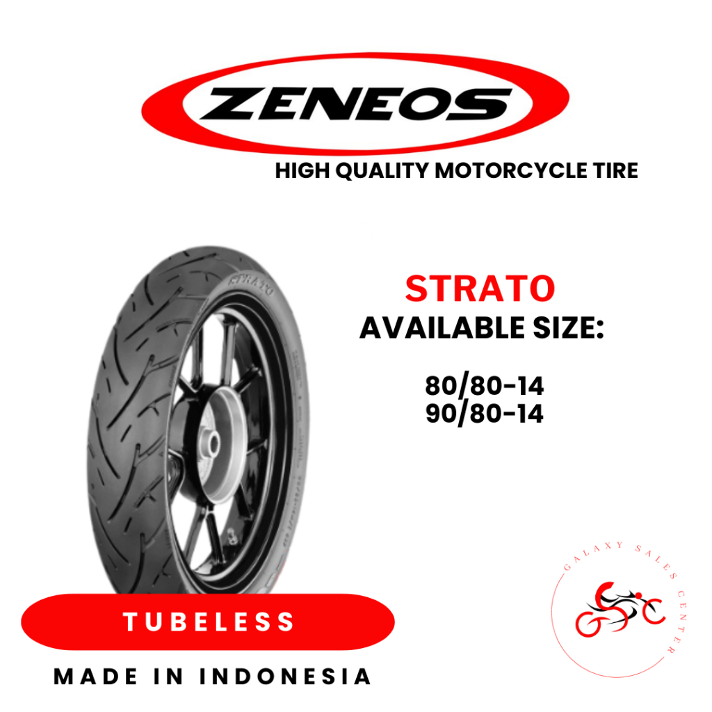 ZENEOS STRATO MOTORCYCLE TIRE TUBELESS BY 14 MADE IN INDONESIA | Shopee ...