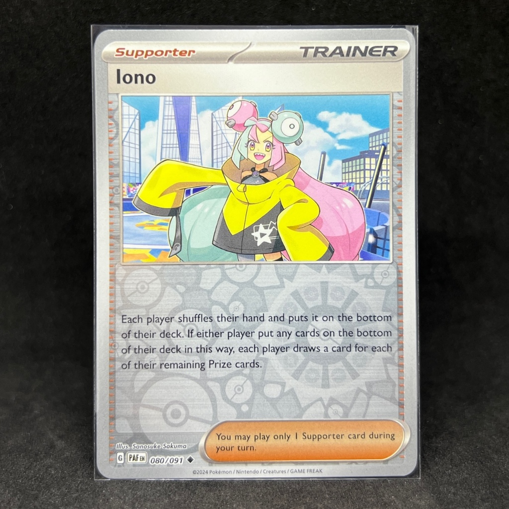 Pokemon TCG Iono Reverse Holo 080/091 2024 Scarlet & Violet Paldean ...