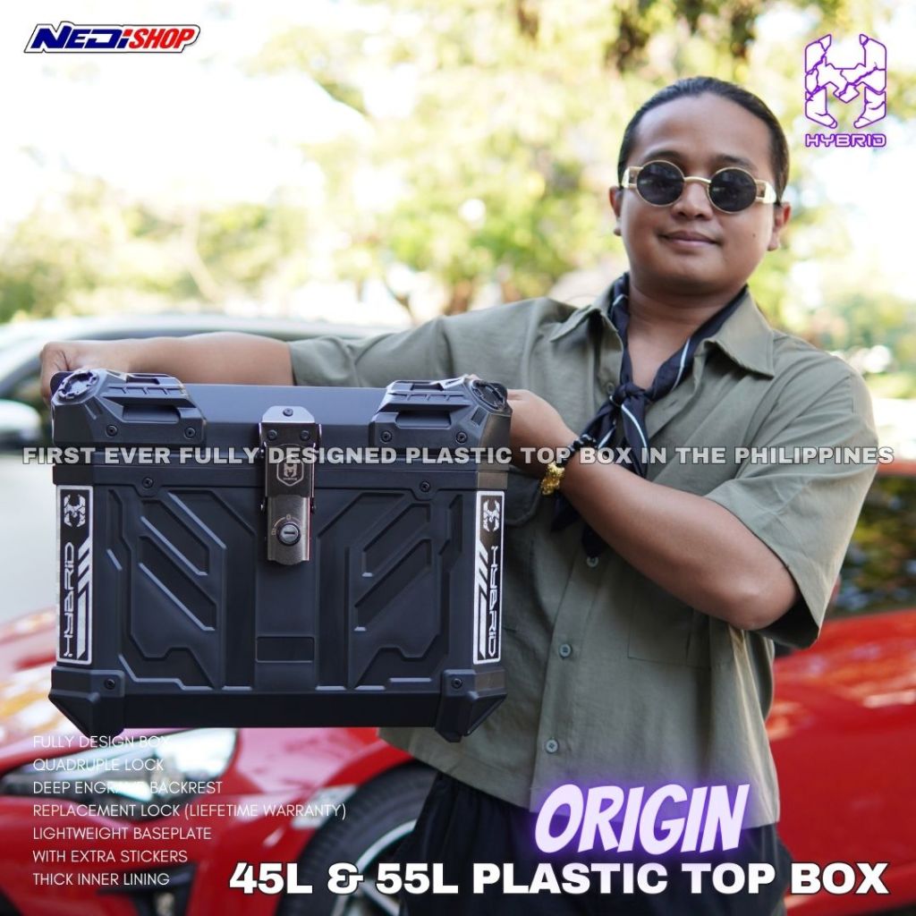 HYBRiiD ORIGIN PLASTIC TOP BOX (45L & 55L) | Shopee Philippines