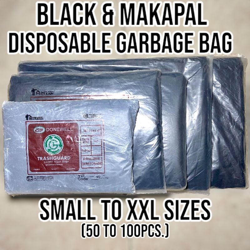 Garbage Plastic bag black trash bag bin bag fold disposable small ...