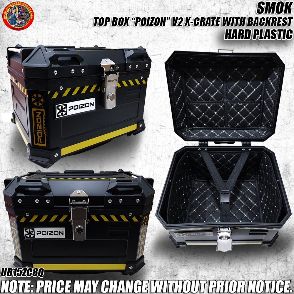 SMOK 45L TOP BOX "POIZON" V2 X-CRATE WITH BACKREST HARD PLASTIC ...