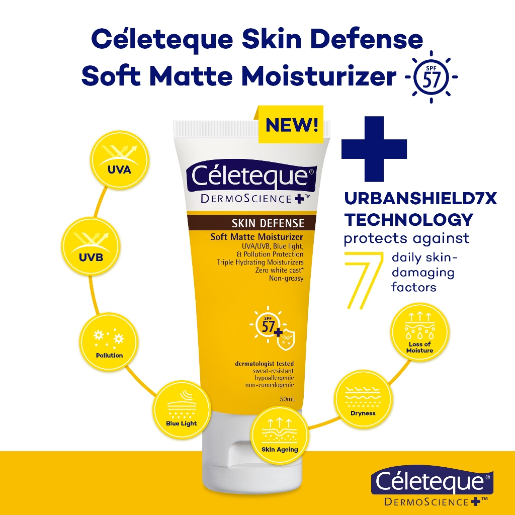 NEW Céleteque Skin Defense Soft Matte Moisturizer SPF57 UVA/UVB ...