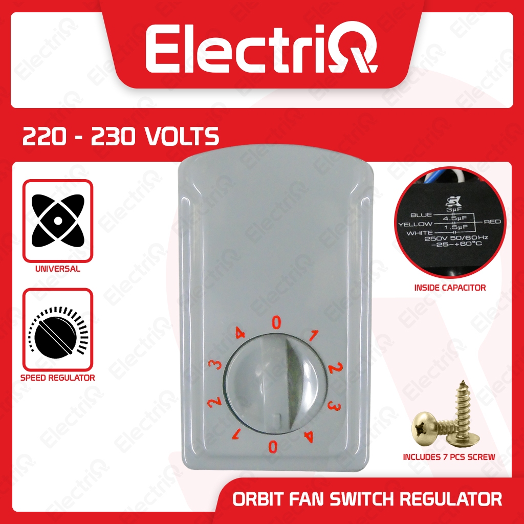 Electriq HeavyDuty Orbit Fan Control Switch Regulator with Screw(Gray ...