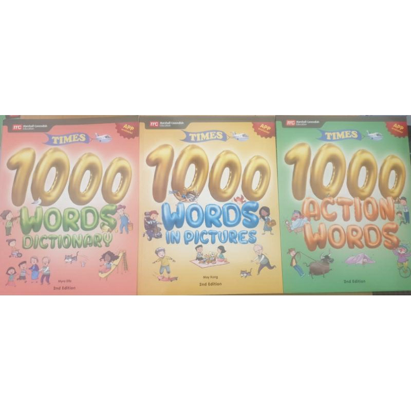 Times 1000 Words (1000 Words Dictionary/ 1000 Words in Pictures / 1000 Action Words) | Shopee ...