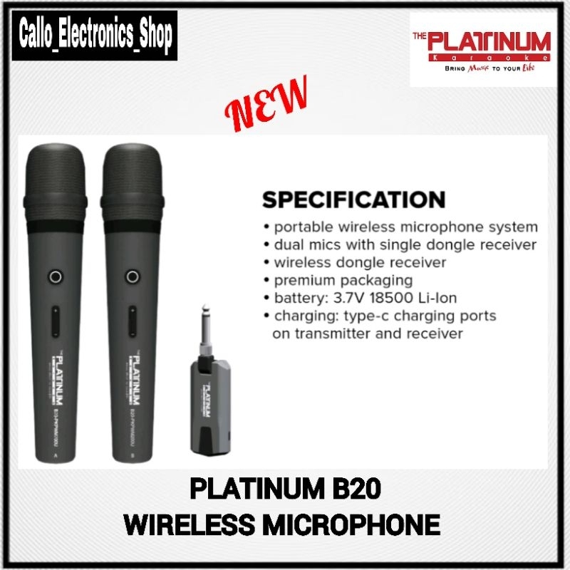 Platinum B20 Portable Wireless Microphone | Shopee Philippines