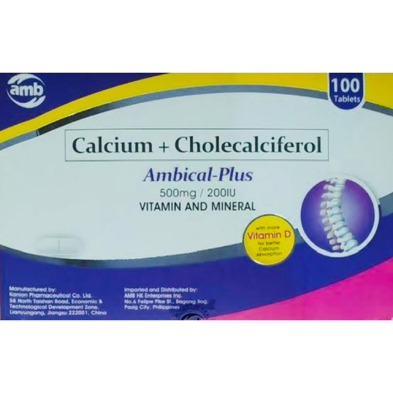 AMBICAL PLUS (Calcium + Cholecalciferol) 100 Tablets | Shopee Philippines