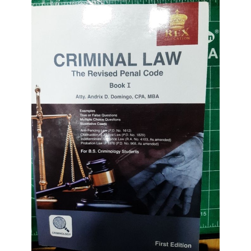 Criminal Law, The Revised Penal Code BOOK 1 2023 edition | Shopee ...