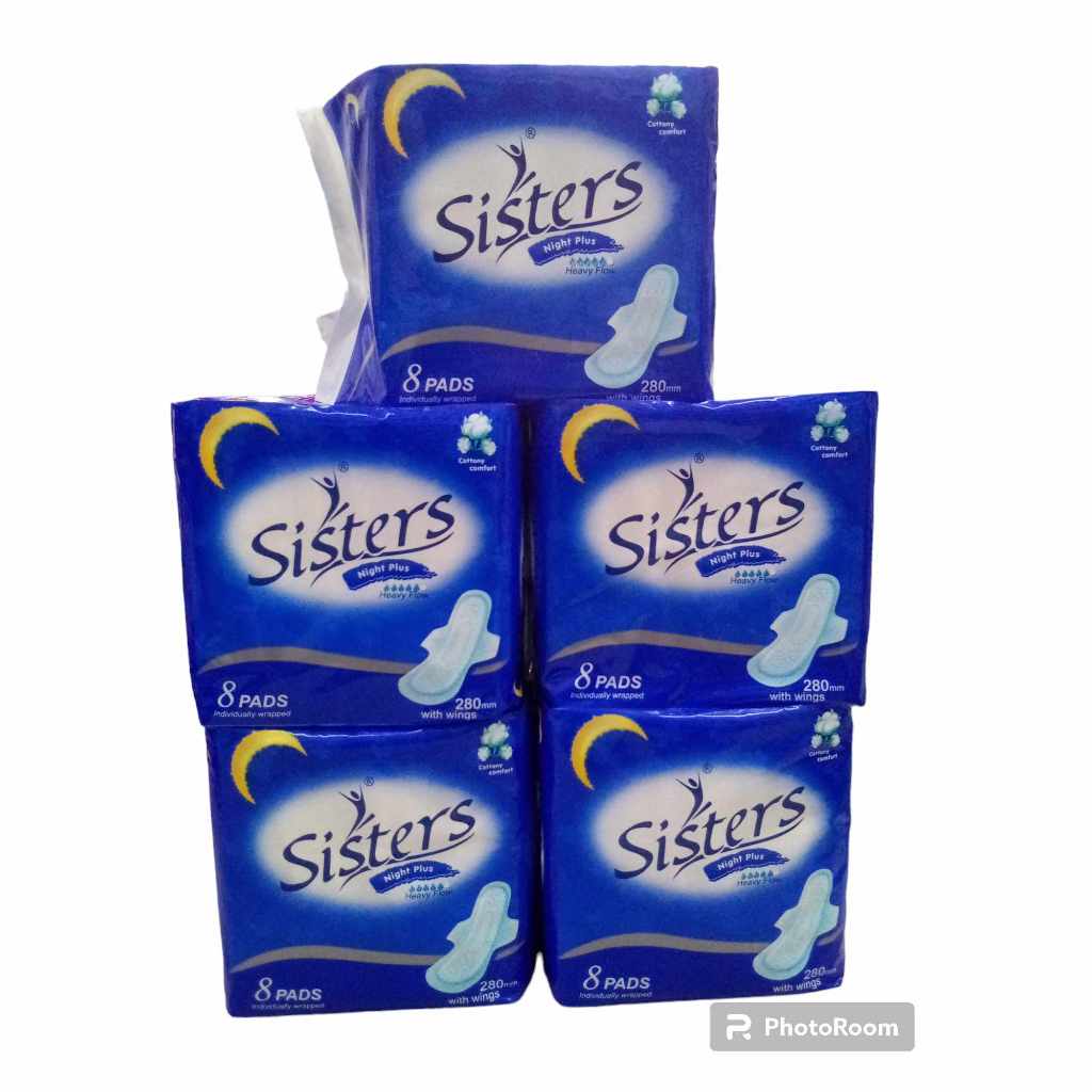 Sisters Night Plus Heavy Flow Cottony Comfort 8's with wings (5pack ...