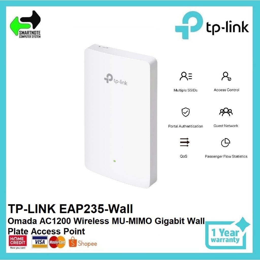 TP-LINK EAP235-Wall Omada AC1200 Wireless MU-MIMO Gigabit Wall Plate ...