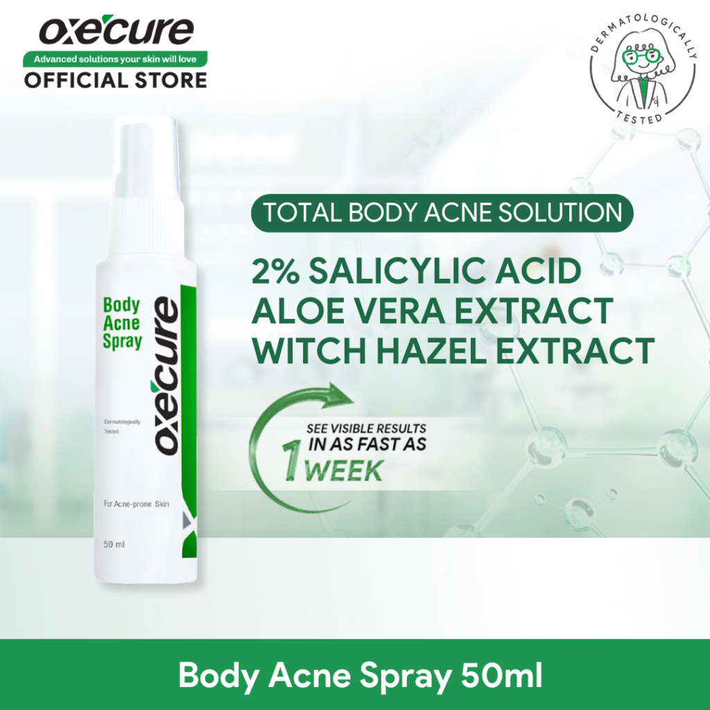 OXECURE 2% Salicylic Acid Body Acne Spray 50ml | Shopee Philippines