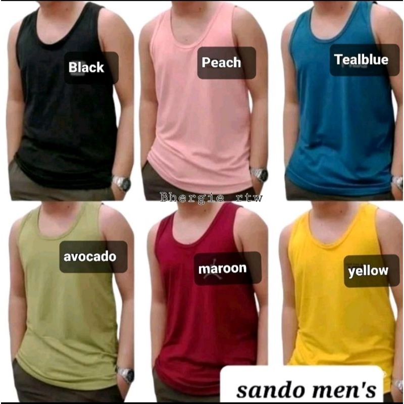 SANDO PLAIN ADULT CAN FIT UP TO XL 3PCS ASSORTED COLOR AND STICKER ...