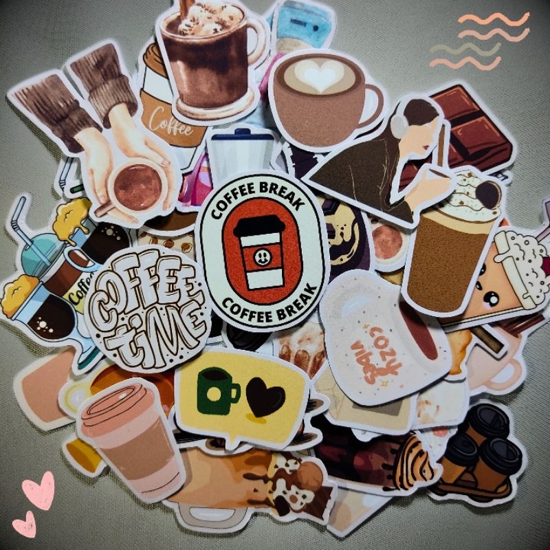 41pcs Sticker Pack Coffee Sticker Frappe Sticker Glossy Sticker Mini ...