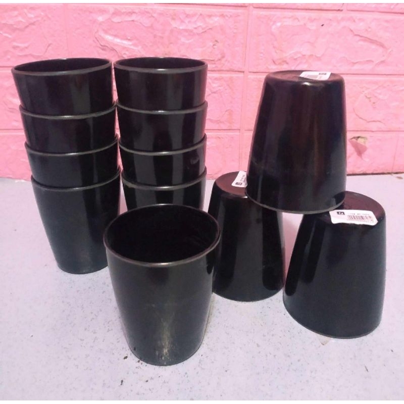 BLACK MELAMINE BASO 12PCS SET | Shopee Philippines