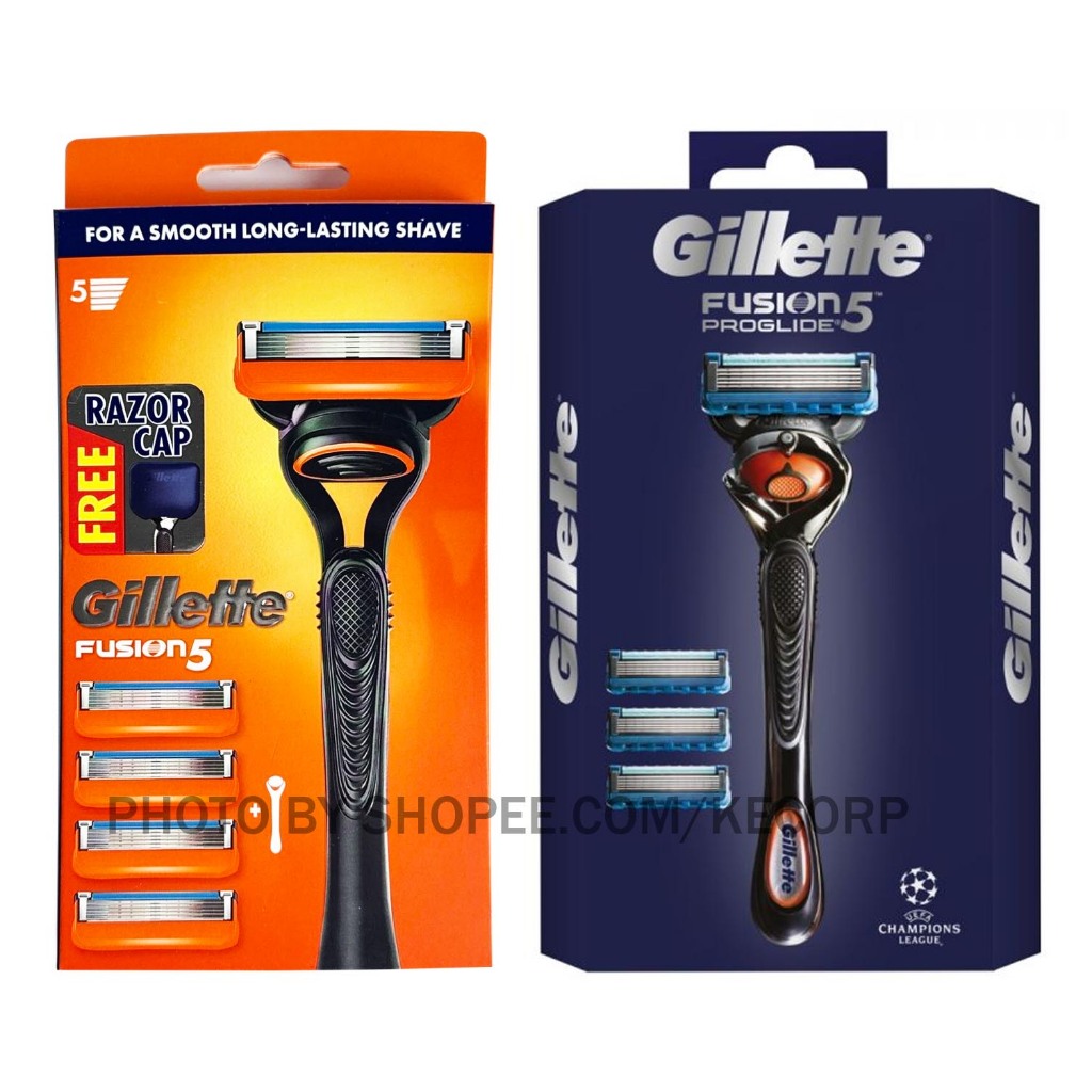 Gillette Fusion 5 Razor with 4 Blades Free Razor Cap kcS11207 | Shopee ...