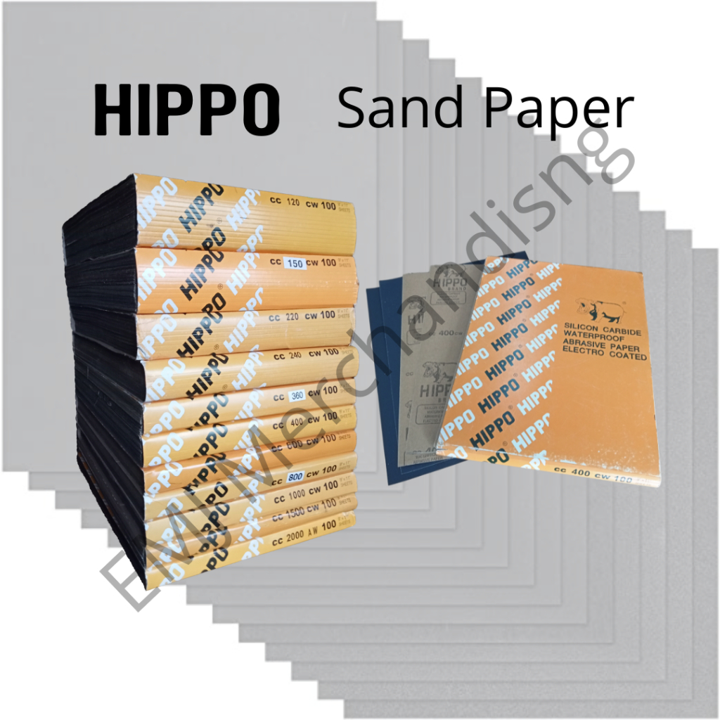 Hippo Waterproof Sandpaper LIHA by 50pcs or half ream Grit 36-100 for ...