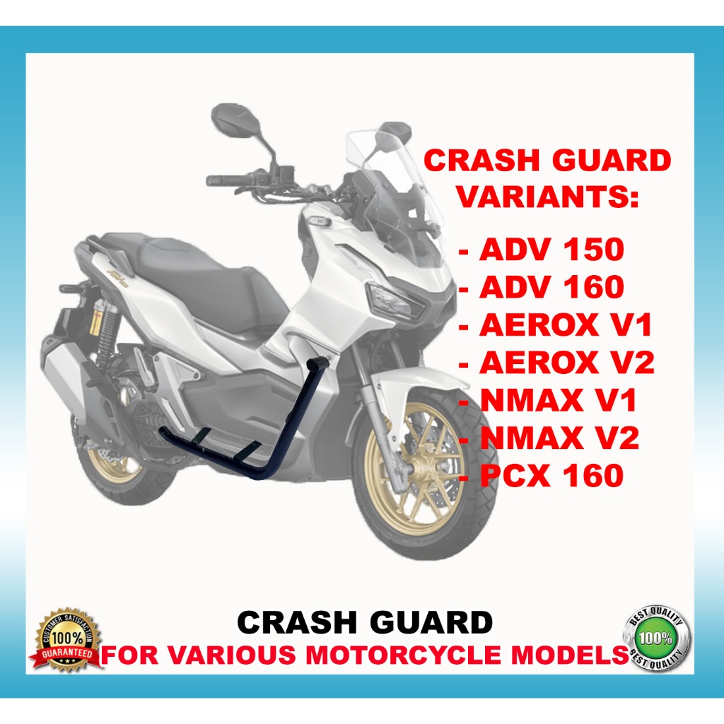 Motorcycle CRASH GUARD for ADV150, ADV160, NMAX V1/V2, AEROX V1 & V2 & PCX160, Protective Bump ...