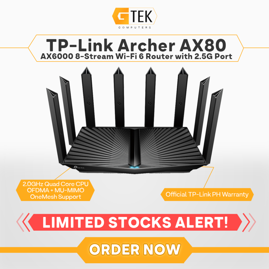 TP-Link Archer AX80 AX6000 8-Stream Wi-Fi 6 Router 2.5G Port | Shopee Philippines