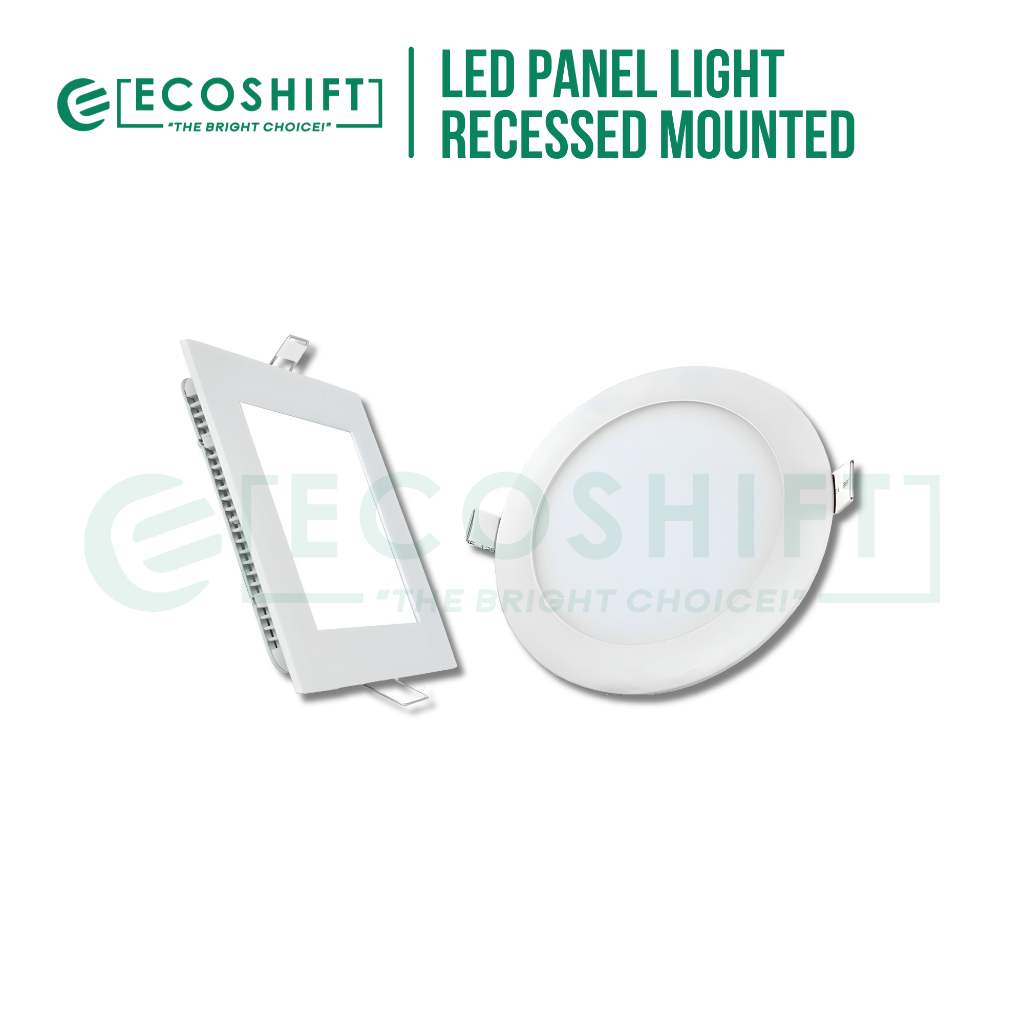 Ecoshift LED Panel Light Recessed Round & Square 3W 6W 12W 18 Watts ...