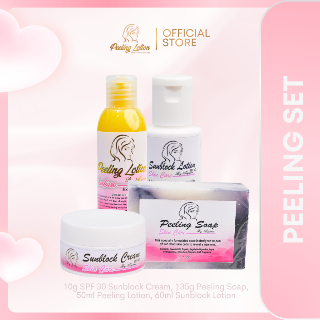 Skincare by Alyana 100ml Peeling Set (Sunblock Cream, Peeling Soap ...