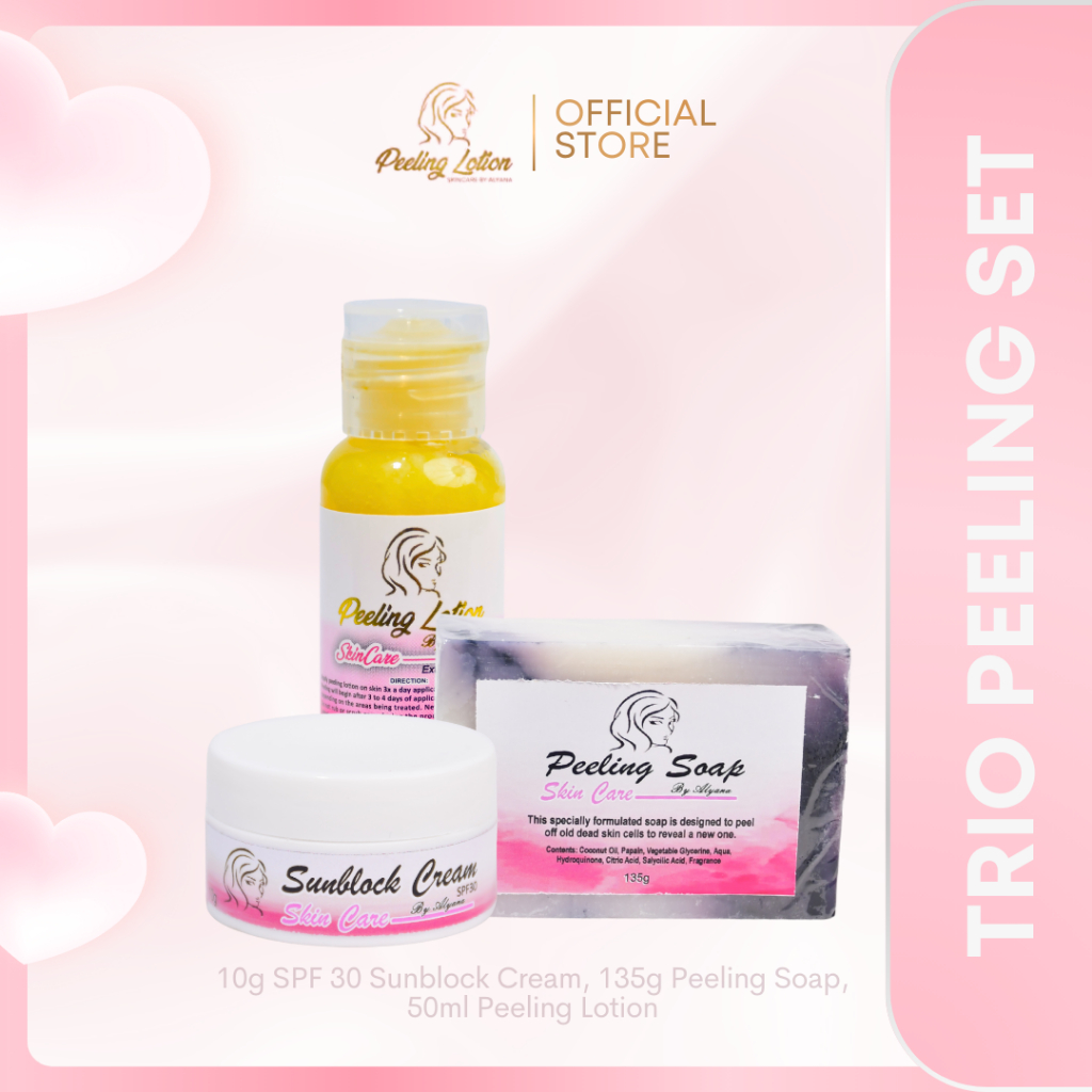 Skincare by Alyana 50ml Trio Peeling Set (Sunblock Cream, Peeling Soap ...