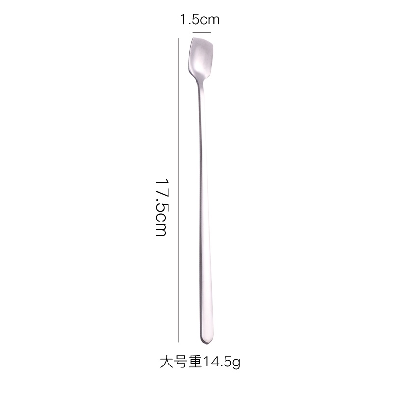 304 stainless steel square head spoon creative long handled bar ice ...