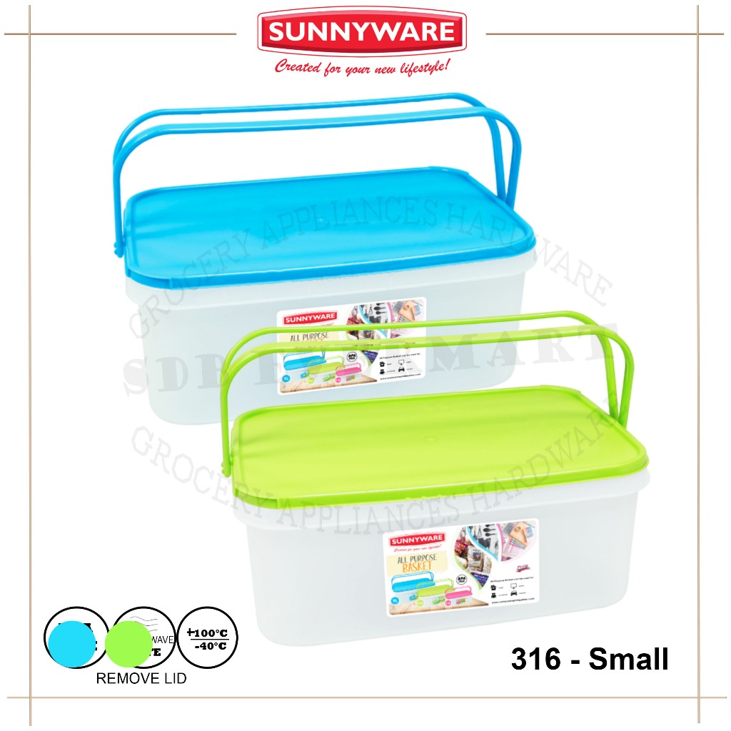 Sunnyware-Basket Organizer Plastic Storage Box Basket with Handle-2.5L ...