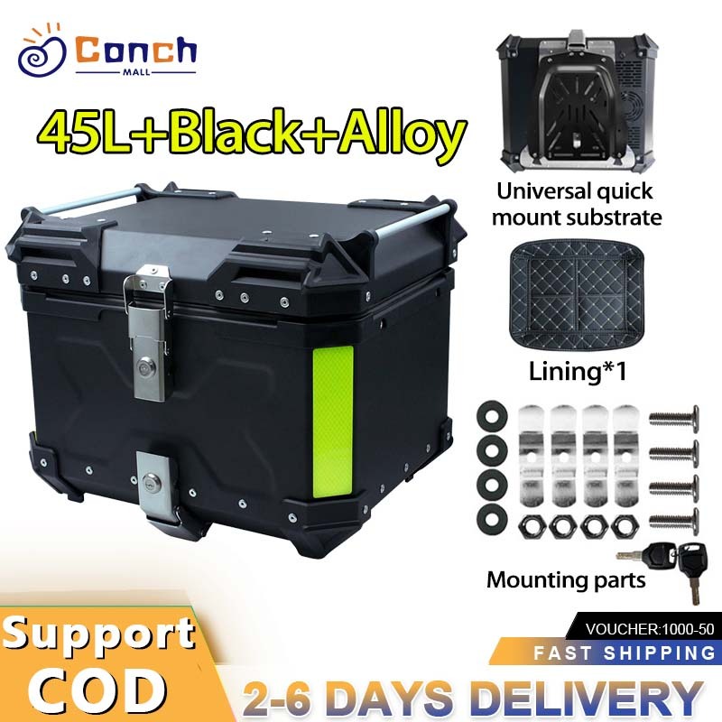 60L/45L Alloy Top Box Alloy Motorcycle Compartment Motorcycle trunk Accessories Organizers ...