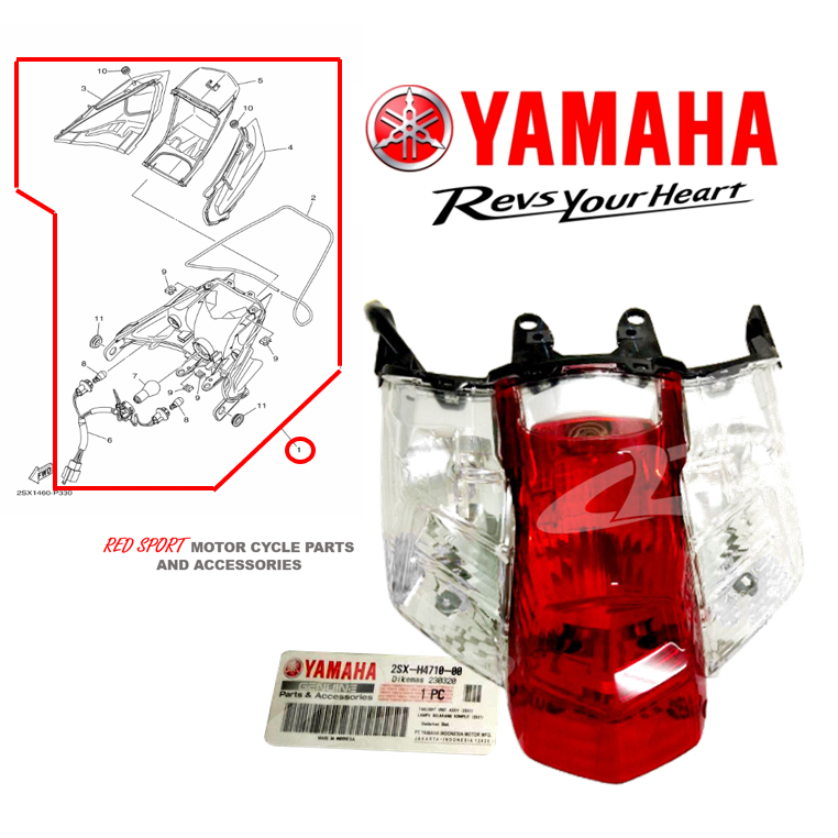 TAIL LIGHT ASSY FOR MIO SOUL I 125 / MIO SOUL I 125S 2SX-H4710-00 ...