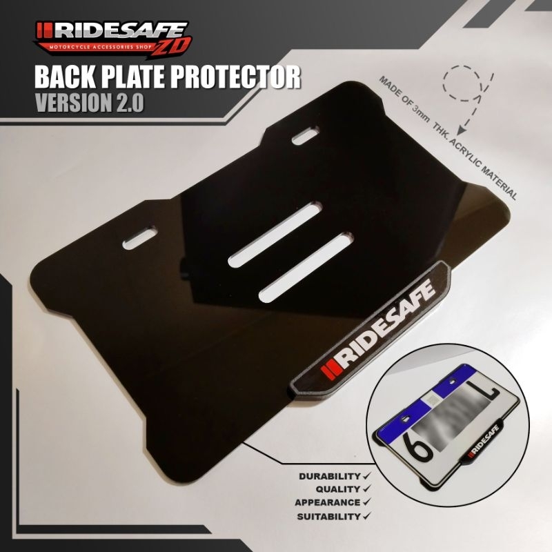 BACK PLATE PROTECTOR VERSION 2 for Motocycle Licensed Plate | Shopee ...