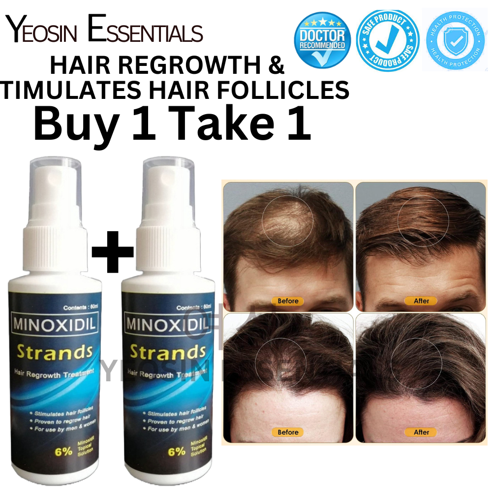 BUY 1 TAKE 1 Minoxidil Strands 6% Minoxidil Topical Solution Hair Beard ...
