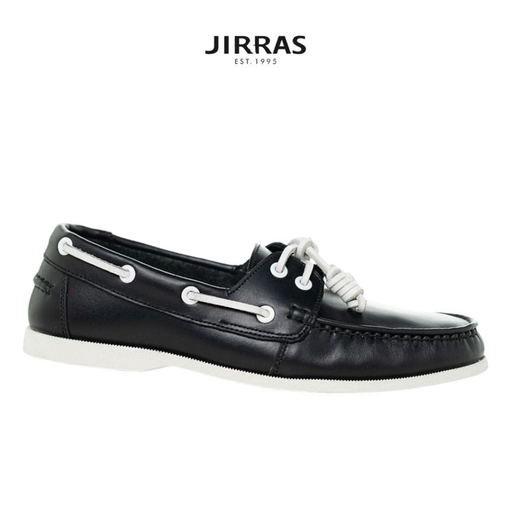 JIRRAS Women Boat Shoes Black Leather Rachel | Shopee Philippines