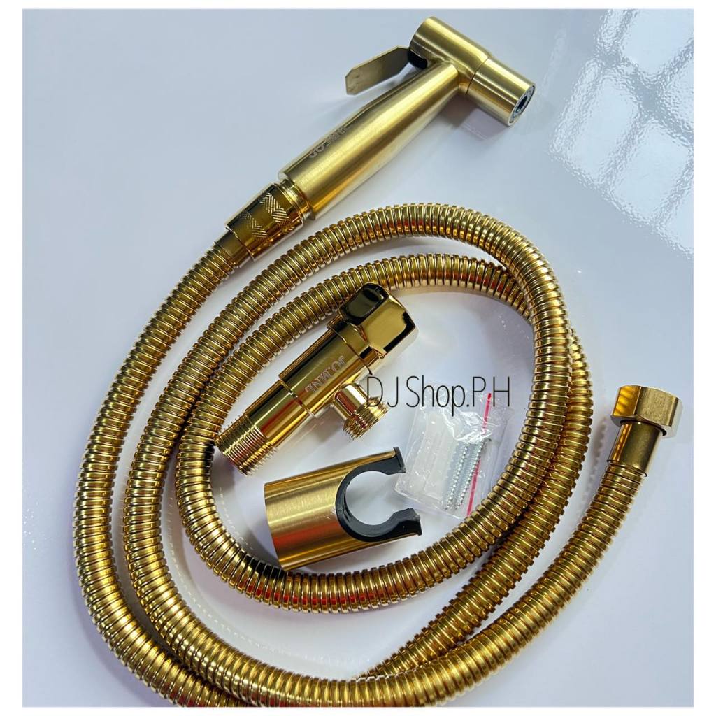 Brass Gold Bidet set with Angle Valve SUS 304 Stainless | Shopee ...