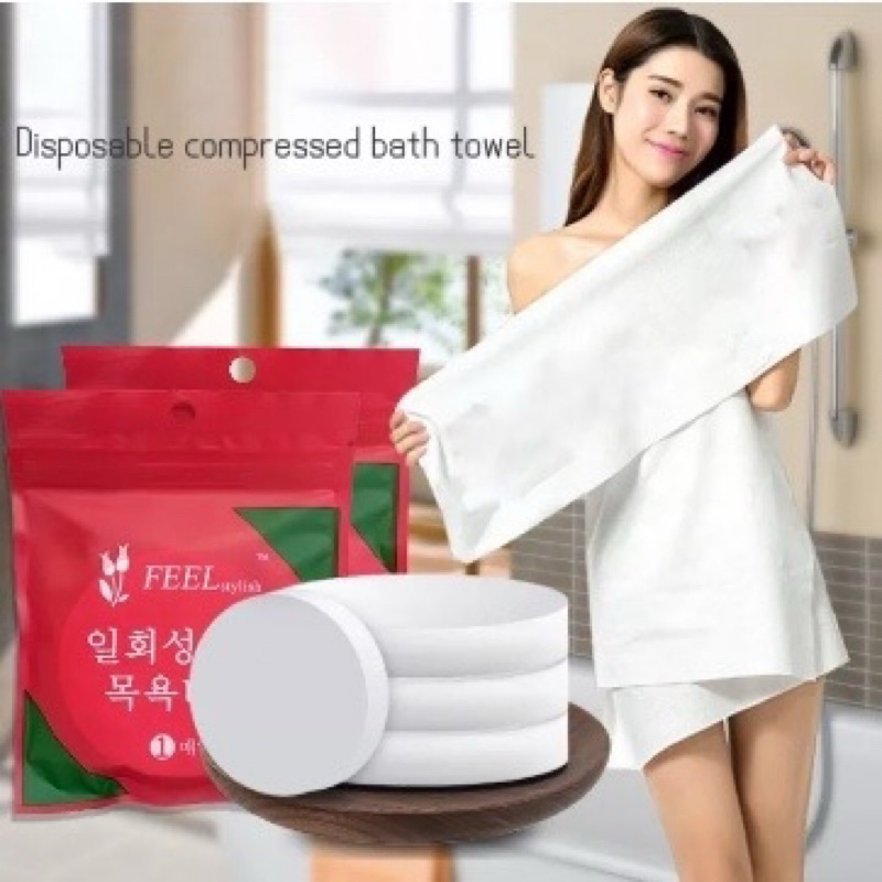 SC Compressed BIG Towel Disposable Bath Towel Travel Bath Towel Portable Washable Towel | Shopee ...