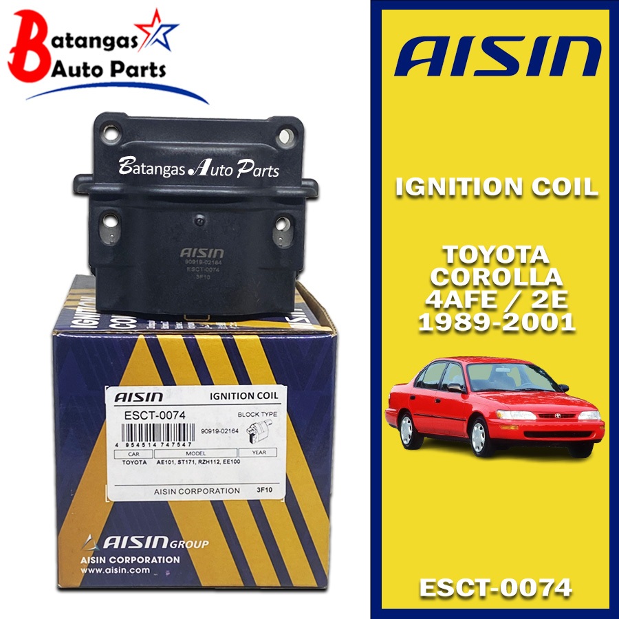 AISIN IGNITION COIL TOYOTA COROLLA 4AFE / 2E 1989-2001 1PC 90919-02164 ...