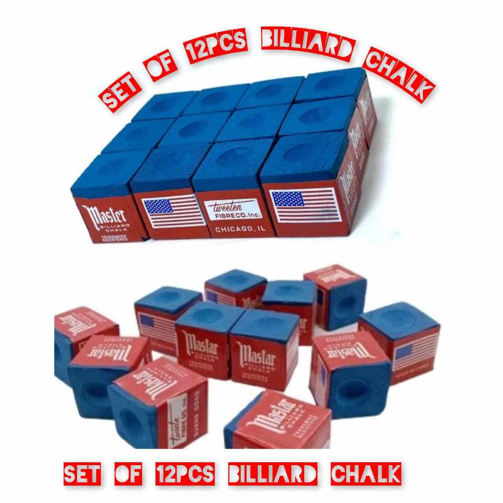 Master Billiard Chalk (color Blue) Set of 12pieces (brand new) | Shopee ...