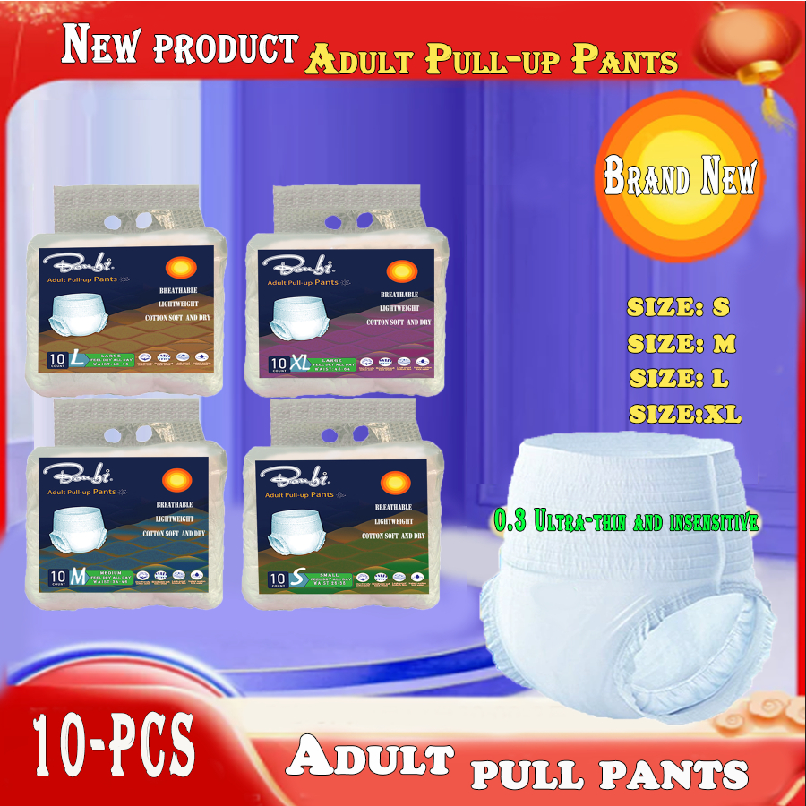 【High Quality】Adult Diapers S/M/L/XL (10pcs) Adult Pull-Up Pants, Leak ...