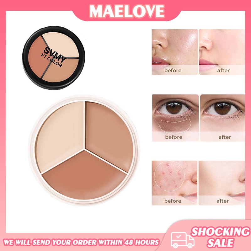 3 Color Concealer Palette Cream Texture Covers Acne Marks Dark Circles ...