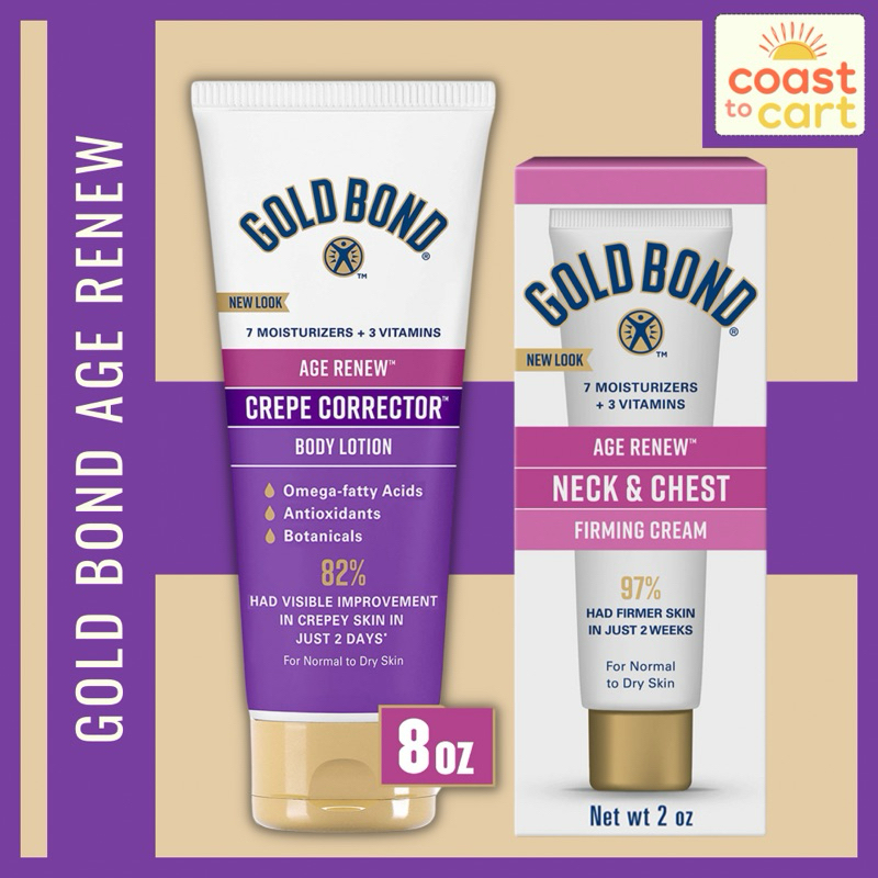 Gold Bond Age Renew Crepe Corrector Body Lotion / Gold Bond Age Renew Neck & Chest Firming Cream ...