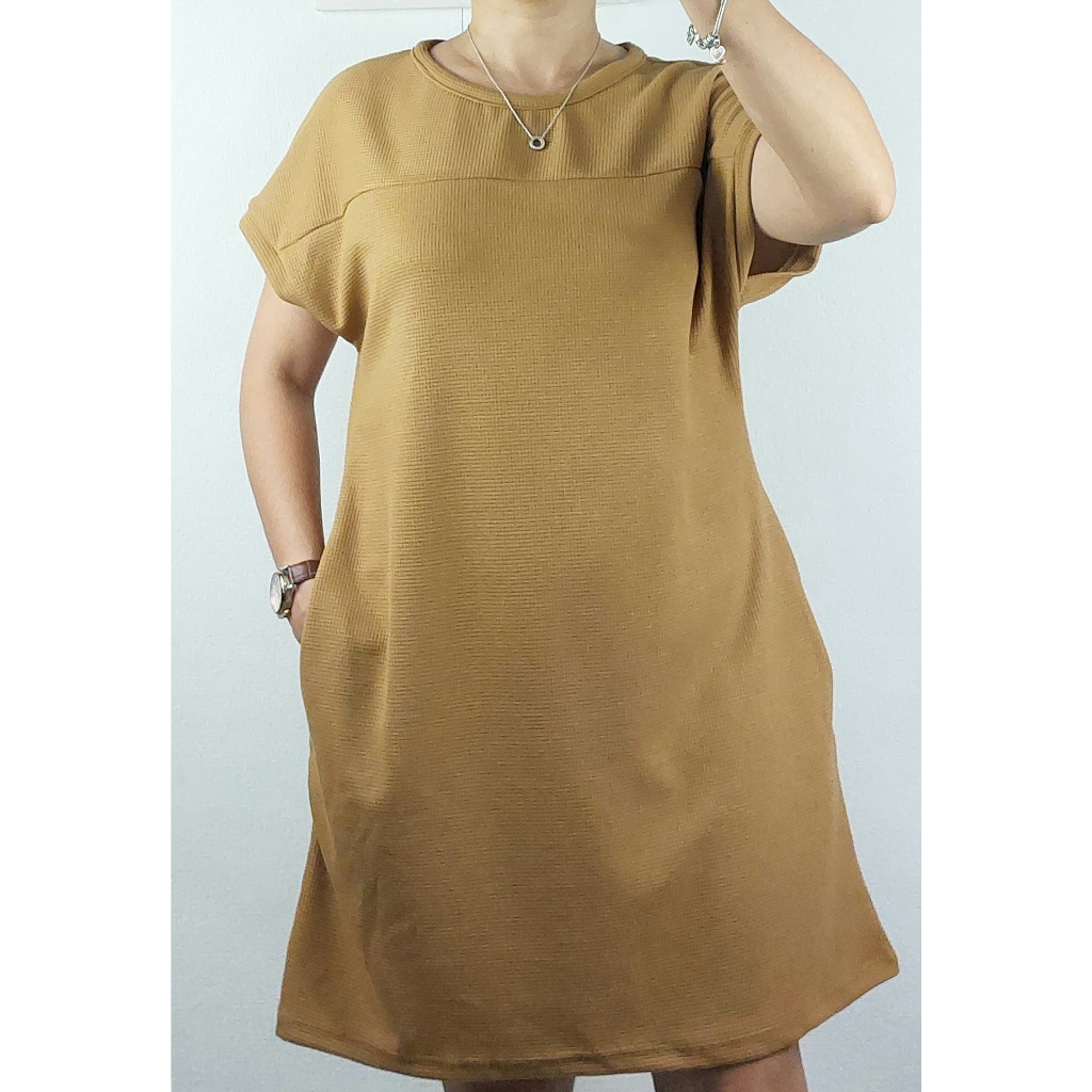 Casual Mini Dress For Woman with Two Side Pocket / Plain Casual Dress ...