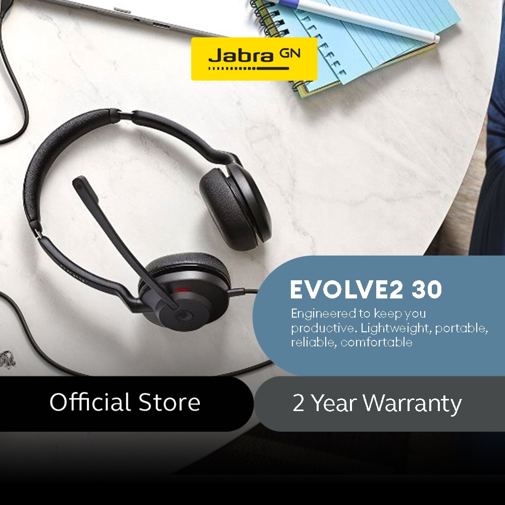 Jabra Evolve2 30 Stereo UC SE Wired Headsets USB-C/A Passive Noise ...