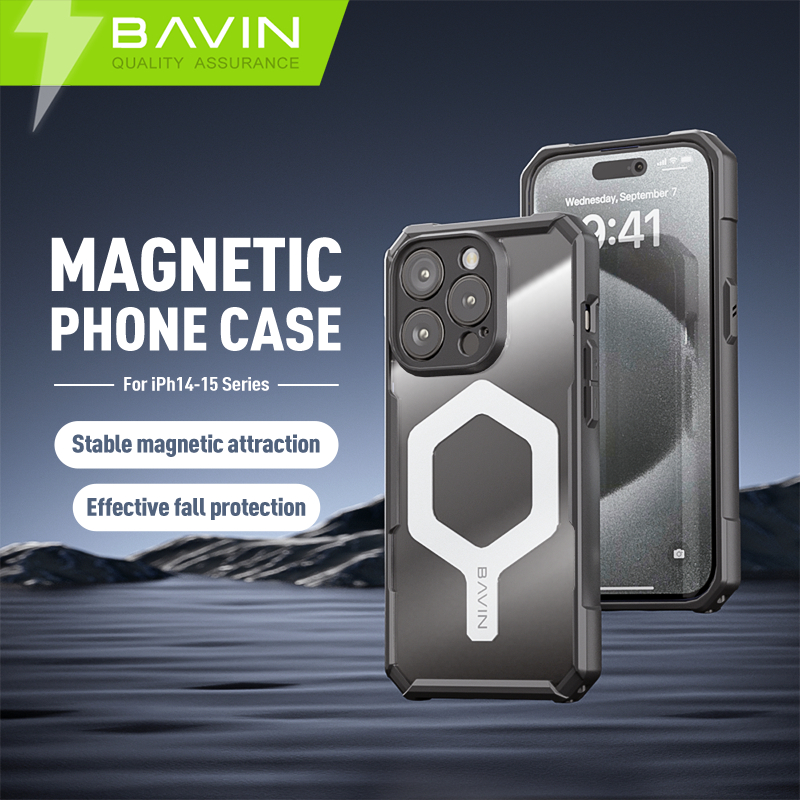 BAVIN YX302 Magnetic Shockproof Hard Case Protective Phone Back Cover for iPh 14 & 15 Series ...