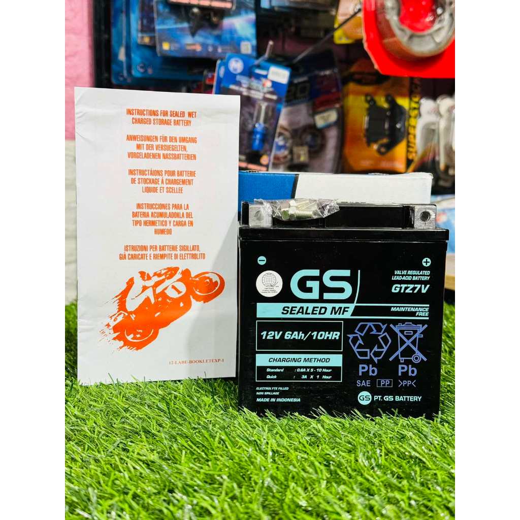 GS BATTERY GTZ7V VRLA SEALED Maintenance Free 12V 6Ah/10HR ORIGINAL ...