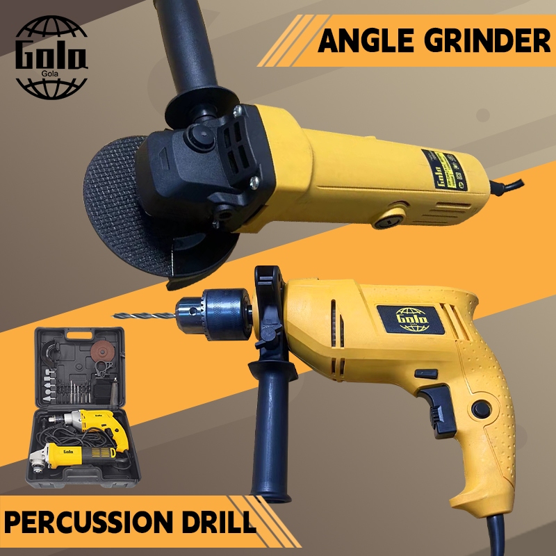 Powerful 2 in 1 Angle Grinder and Drill Set with Hard Case (FREE Disc ...
