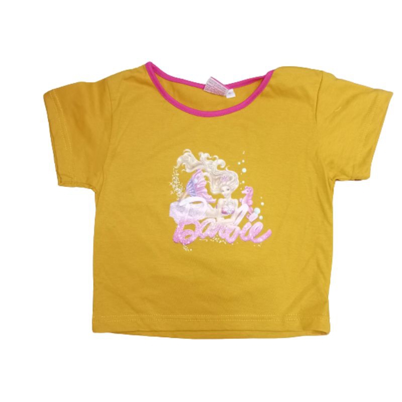 Barbie Girl Kids Wear Crop Top Sticker Cute Yellow Sunflower Mustard ...